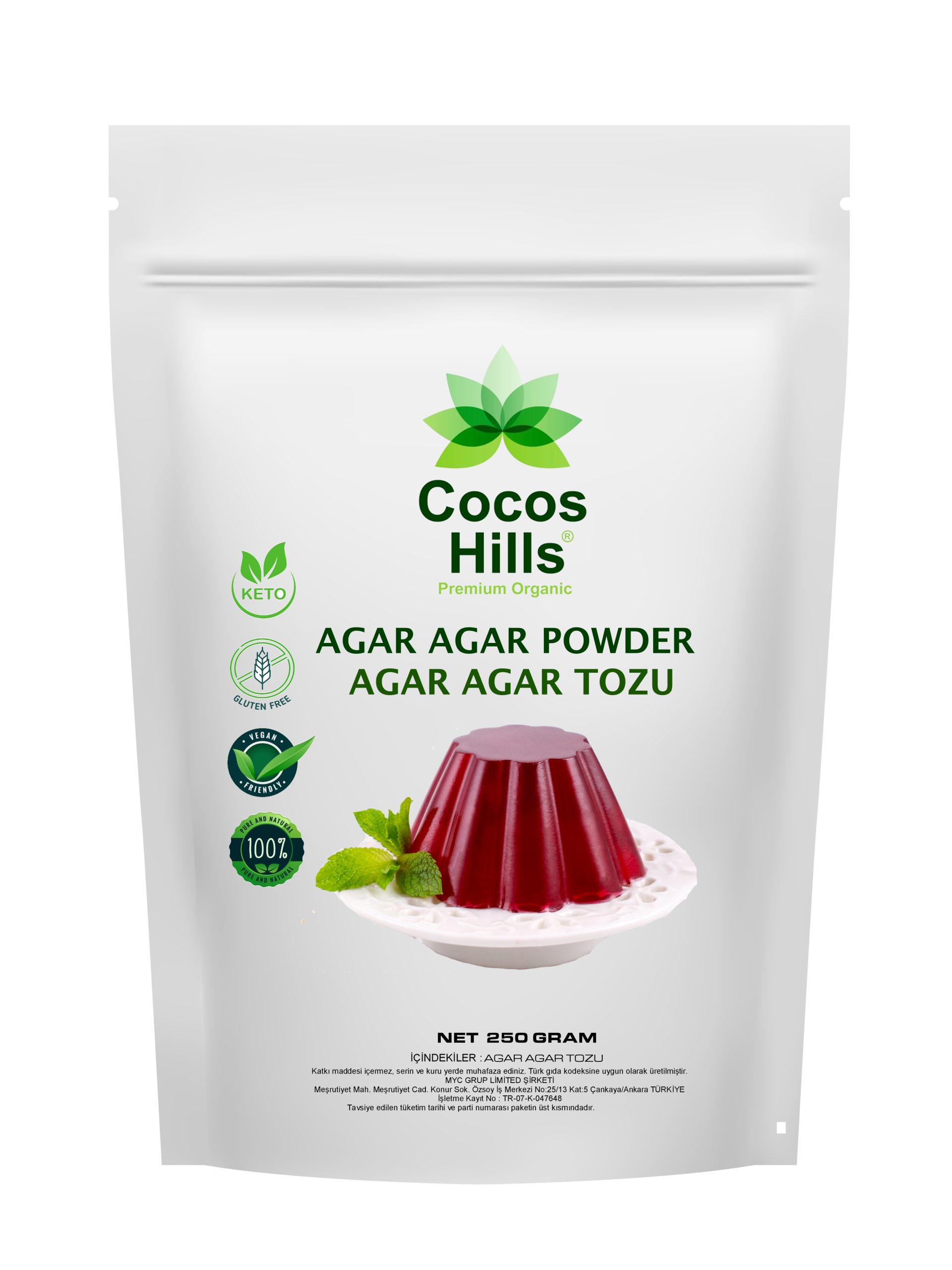 Cocos Hills Agar Agar Powder Agar Agar Tozu 250 Gram – Cocos Hills