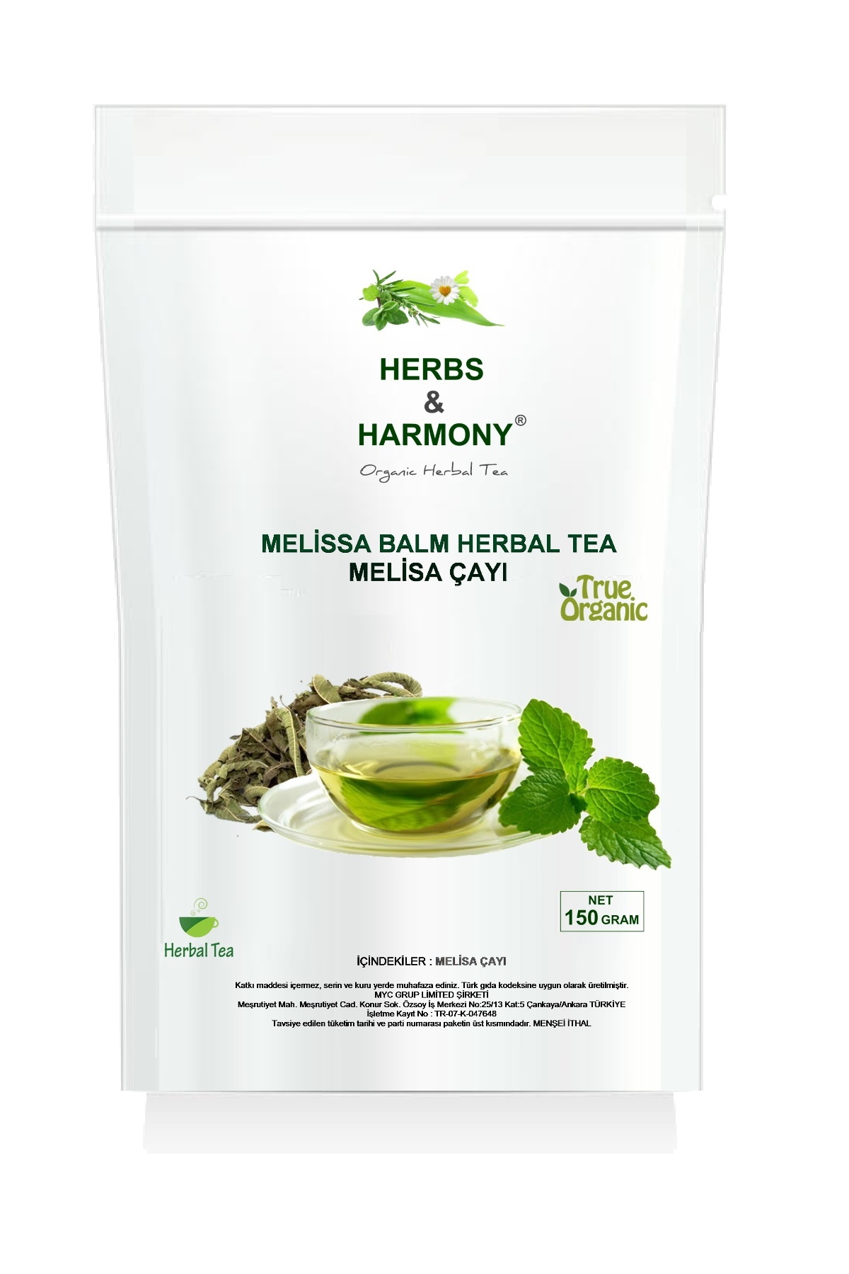 Herbs & Harmony Melissa Herbal Tea Melisa Bitki Çayı 150 gram – Cocos Hills