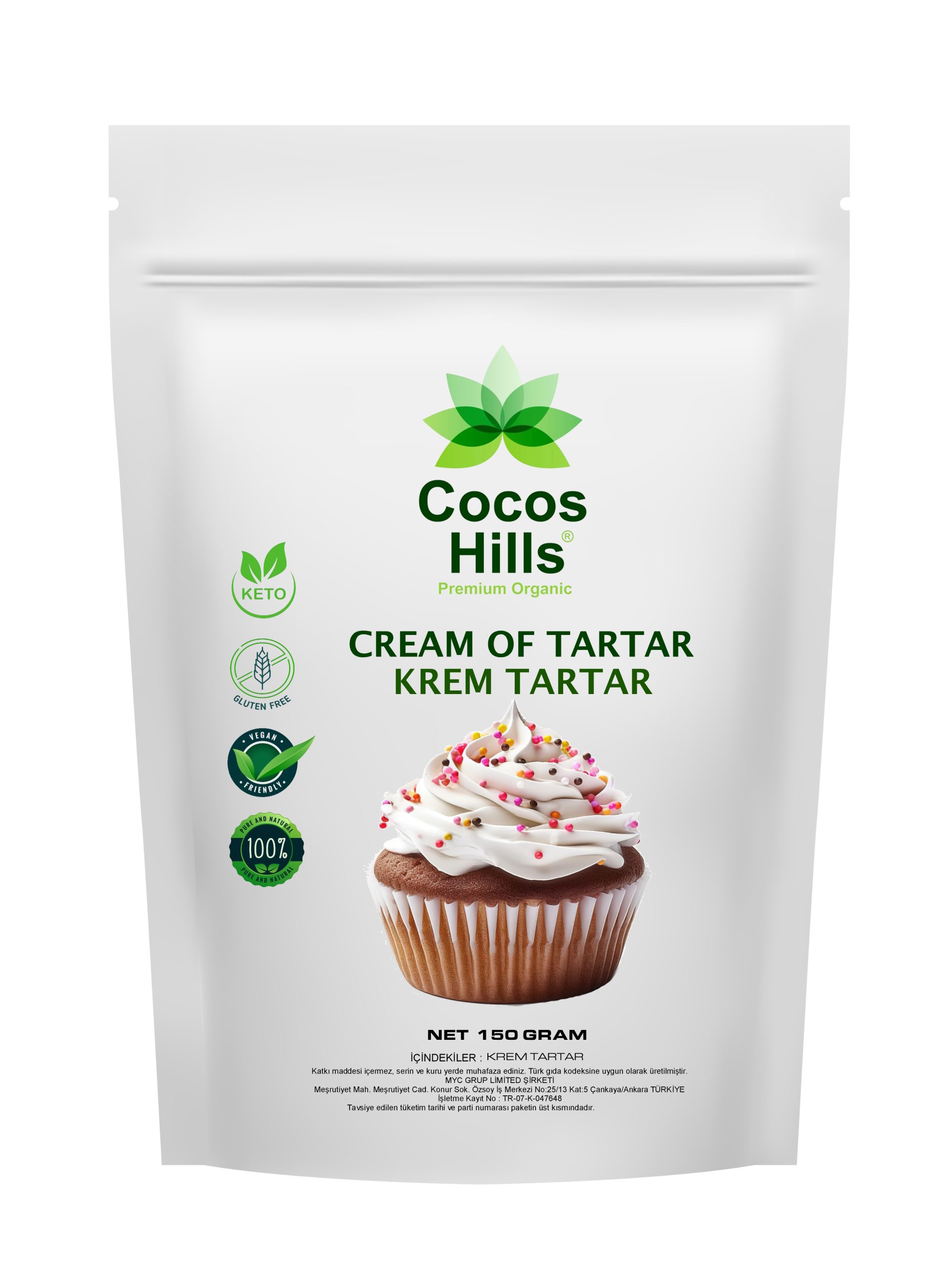 Cocos Hills Cream Tartar Powder Krem Tartar Tozu 150 Gram – Cocos Hills