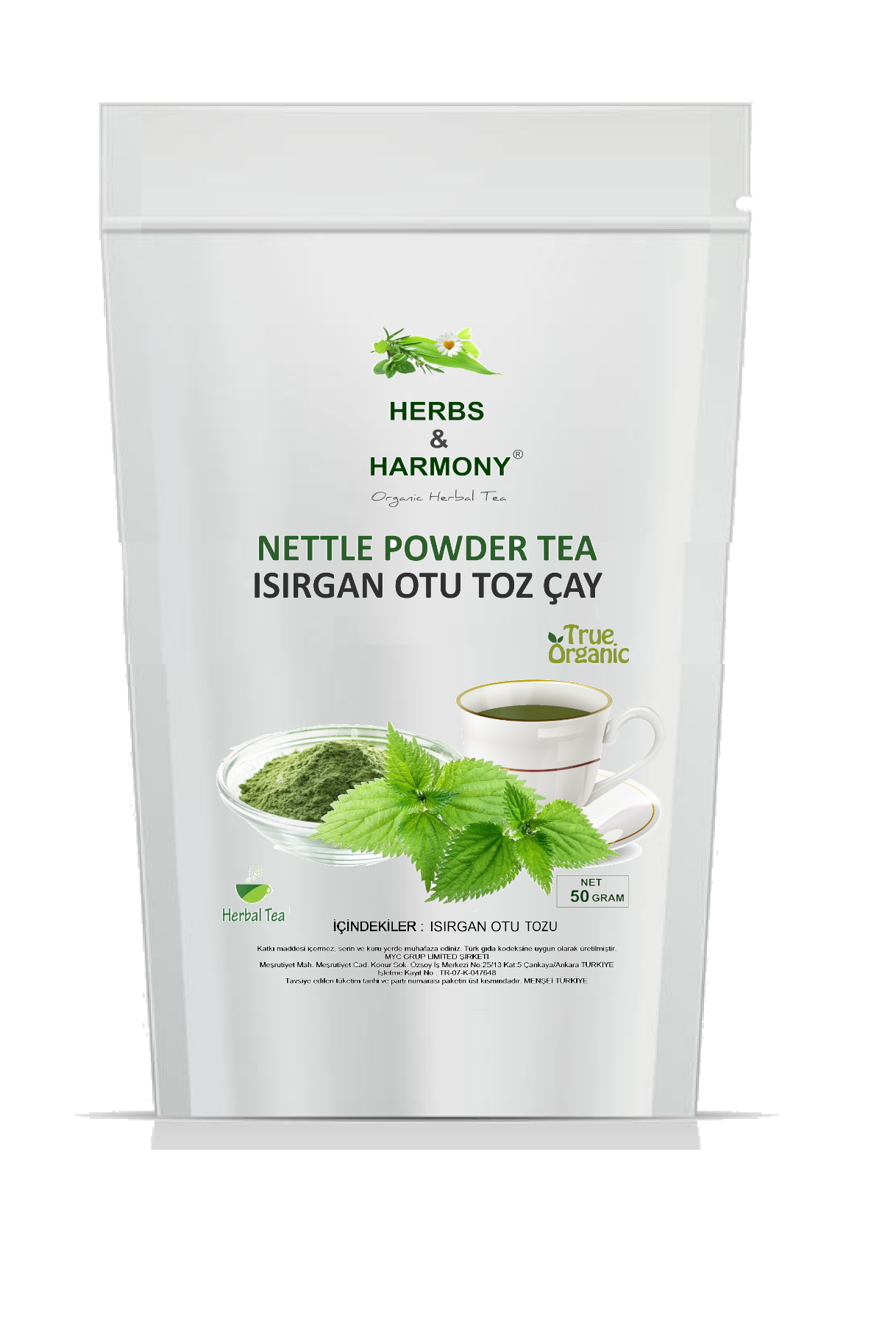 Herbs & Harmony Nettle Powder Tea Isırgan Otu Toz Çay 50 Gram – Cocos Hills